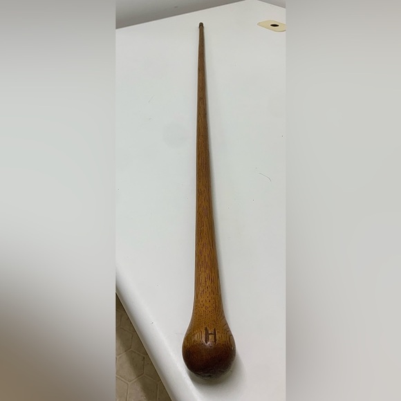 Art | Antque Primitive Turned Wood Bulb Handled Cane Walking Stick ...